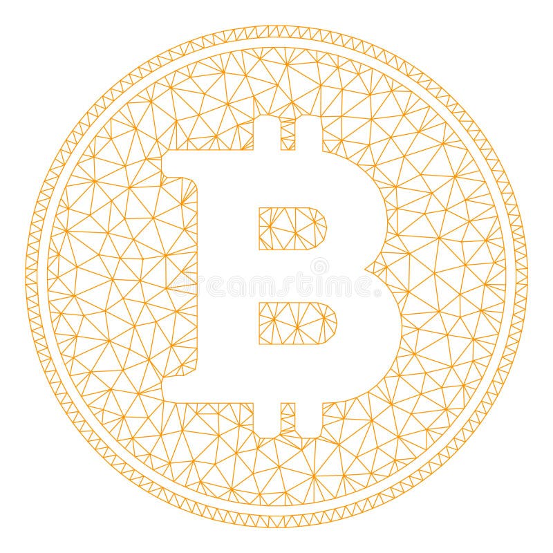 Bitcoin Coin Vector Mesh Wire Frame Model Stock Vector - Illustration ...