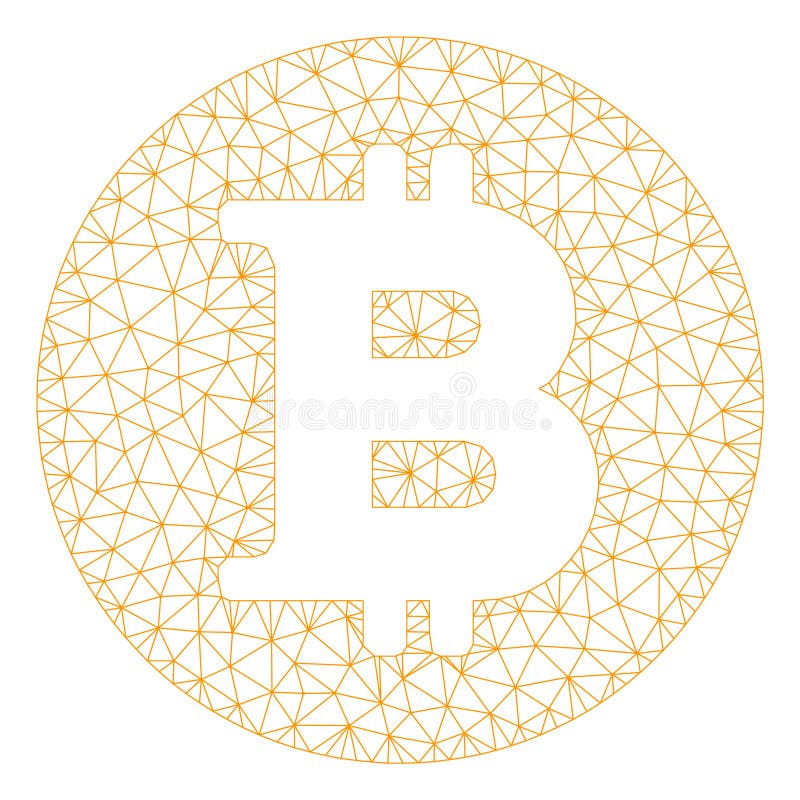 Bitcoin Coin Vector Mesh Wire Frame Model Stock Vector - Illustration ...