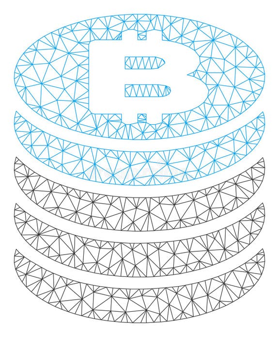 Bitcoin Coin Stack Vector Mesh Wire Frame Model Stock Vector ...