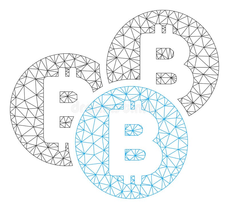 Bitcoin Coins Vector Mesh 2D Model Stock Vector - Illustration of ...
