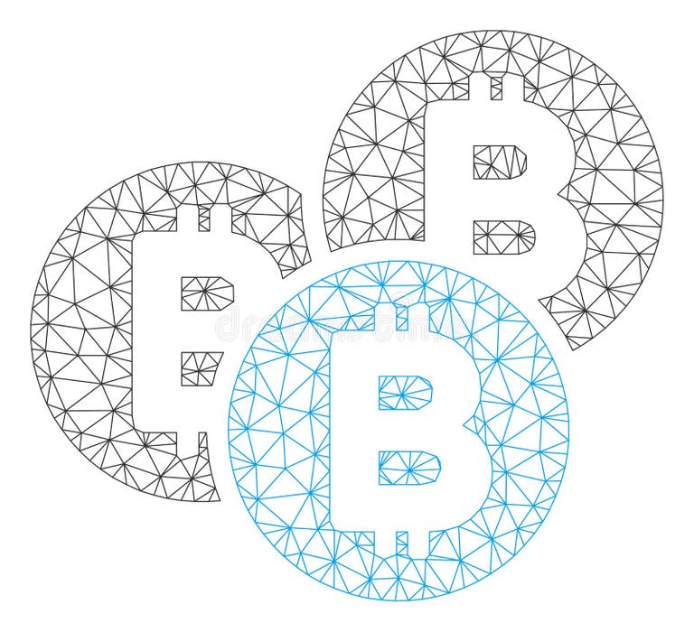 Bitcoin Coins Vector Mesh 2D Model Stock Vector - Illustration of ...