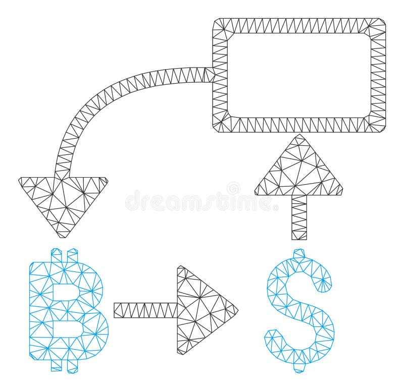 Bitcoin Dollar Flow Chart Vector Mesh Carcass Model Stock Vector ...