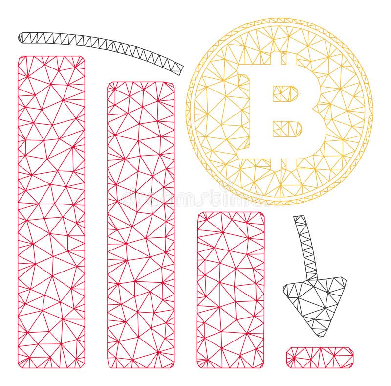 Bitcoin Falling Chart Vector Mesh Network Model Stock Vector ...