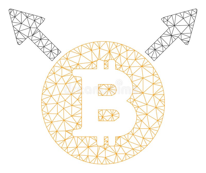 Bitcoin Fork Vector Mesh Wire Frame Model Stock Vector - Illustration ...