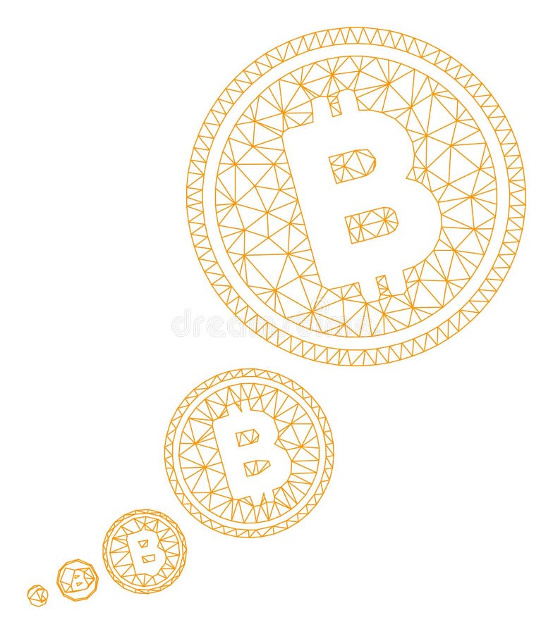 Bitcoin Inflation Vector Mesh Carcass Model Stock Vector - Illustration ...
