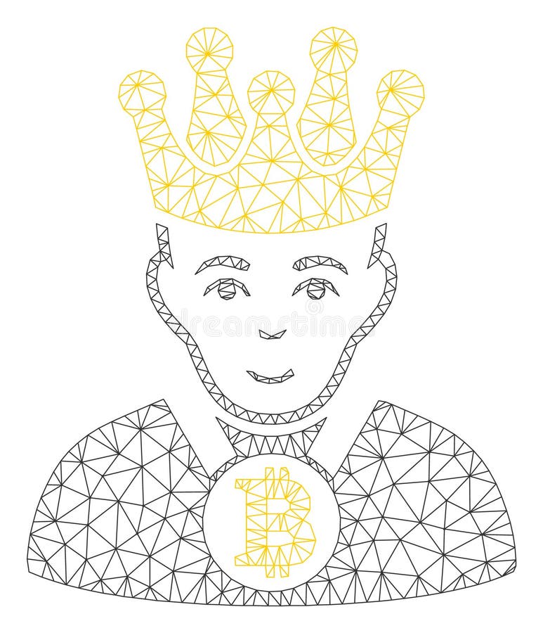 Bitcoin King Vector Mesh Carcass Model Stock Vector - Illustration of ...