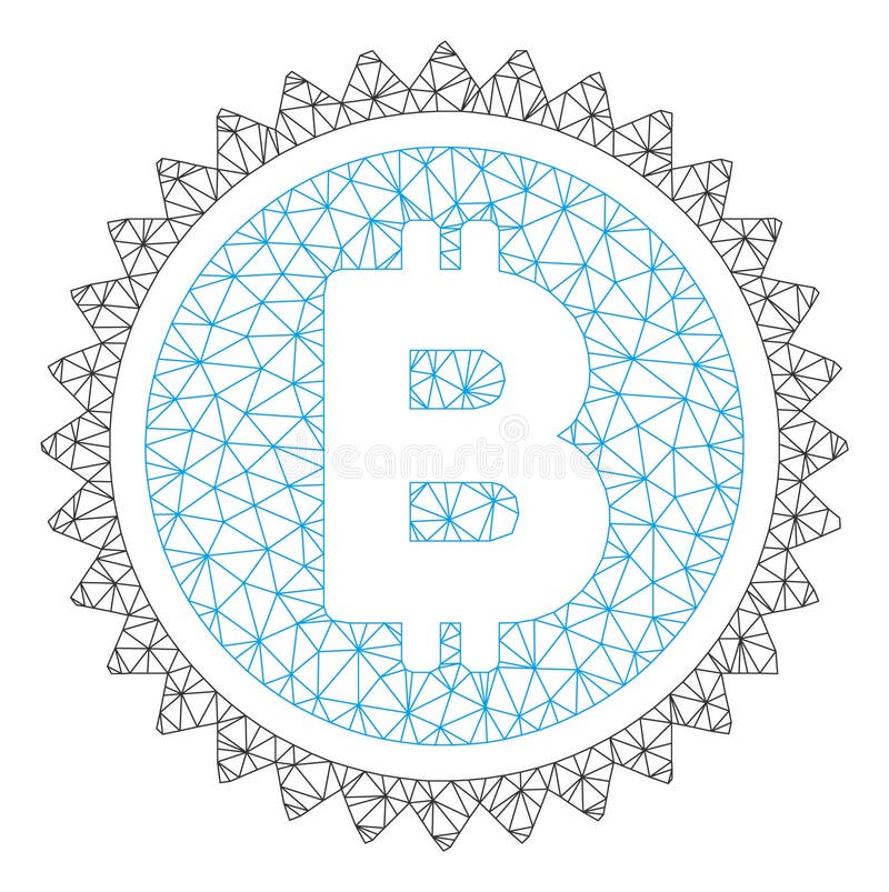 Bitcoin Medal Coin Vector Mesh 2D Model Stock Vector - Illustration of ...