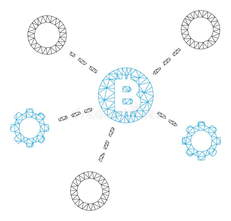 Bitcoin Network Nodes Vector Mesh Wire Frame Model Stock Vector ...