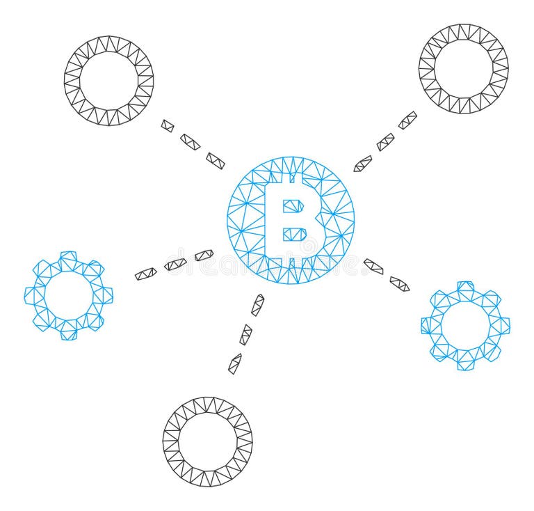 Bitcoin Network Nodes Vector Mesh Wire Frame Model Stock Vector ...