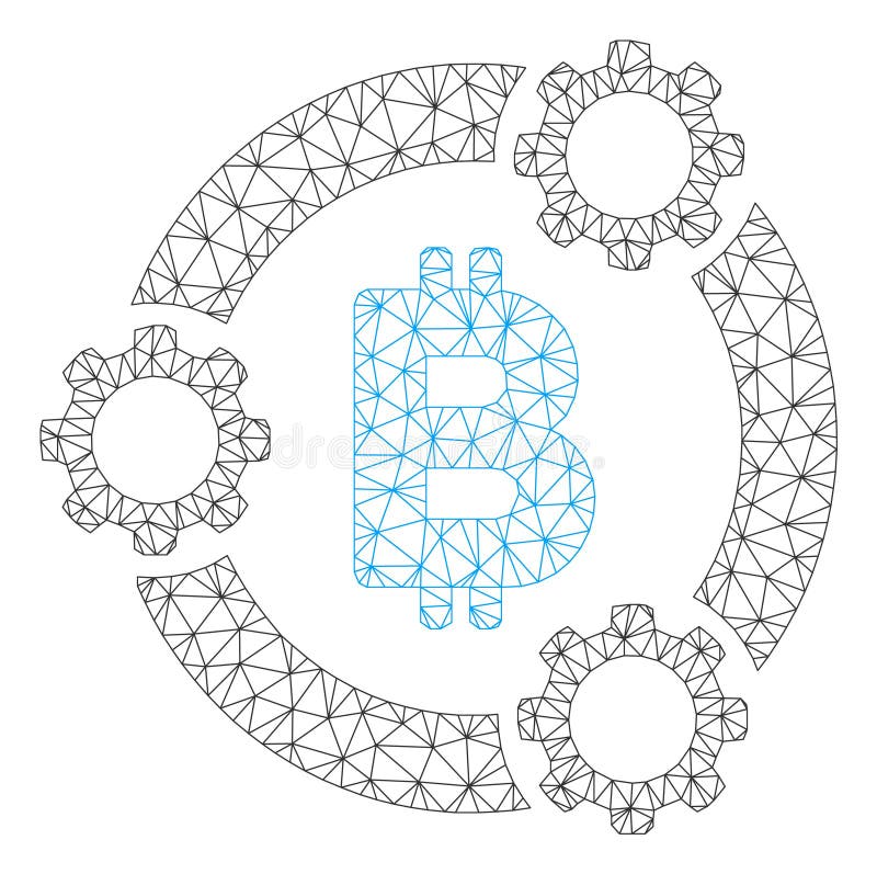 Bitcoin Pool Collaboration Vector Mesh 2D Model Stock Vector ...