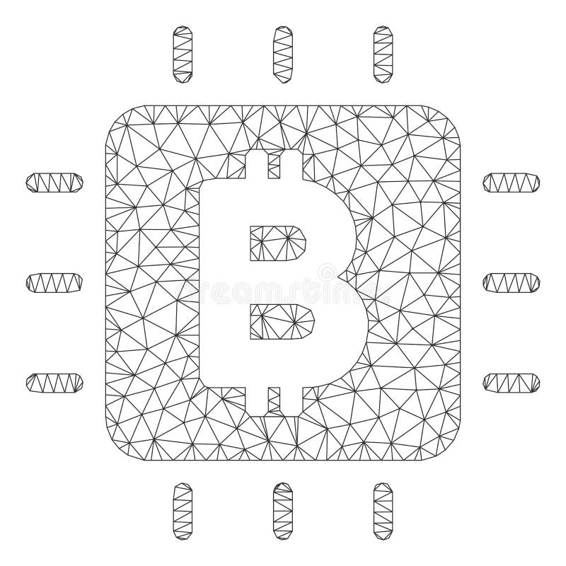 Bitcoin Processor Chip Vector Mesh Network Model Stock Vector ...