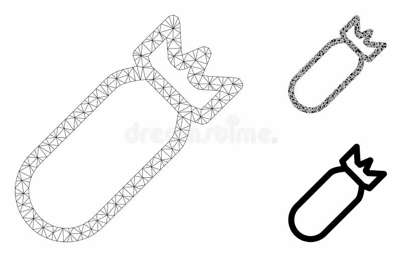 Bomb Vector Mesh Network Model and Triangle Mosaic Icon Stock Vector ...
