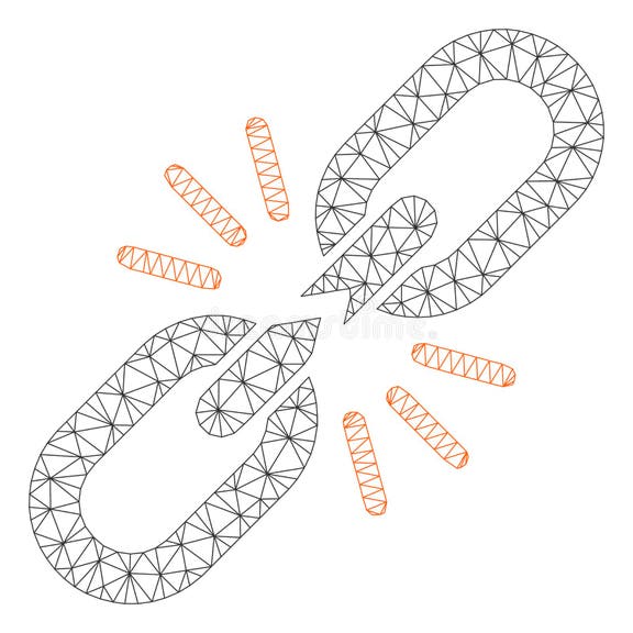 Break Chain Link Polygonal Frame Vector Mesh Illustration Stock Vector ...