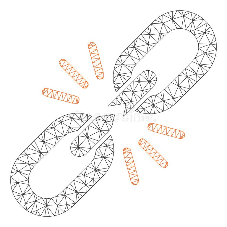 Break Chain Link Polygonal Frame Vector Mesh Illustration Stock Vector ...