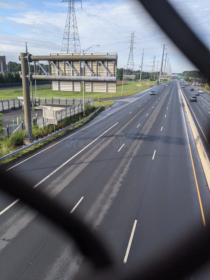 Mesh Bridge Over Highway Cars Stock Image - Image of cars, bridge ...