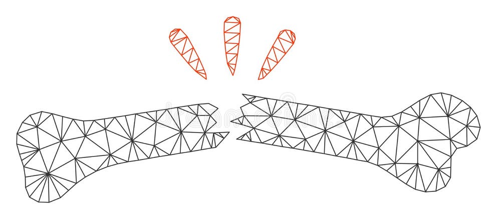 Broken Bone Polygonal Frame Vector Mesh Illustration Stock Vector ...