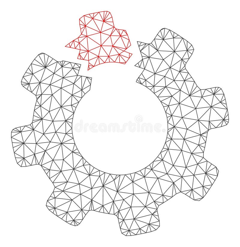 Broken Cog Polygonal Frame Vector Mesh Illustration Stock Vector ...