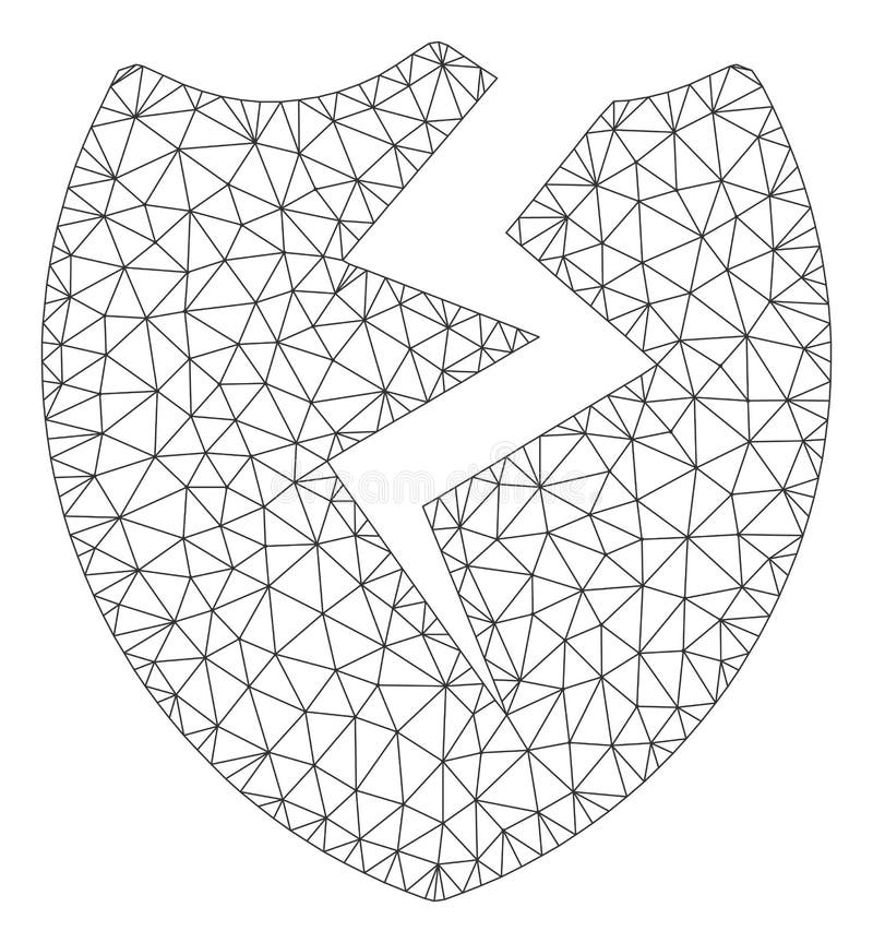 Broken Shield Polygonal Frame Vector Mesh Illustration Stock Vector ...
