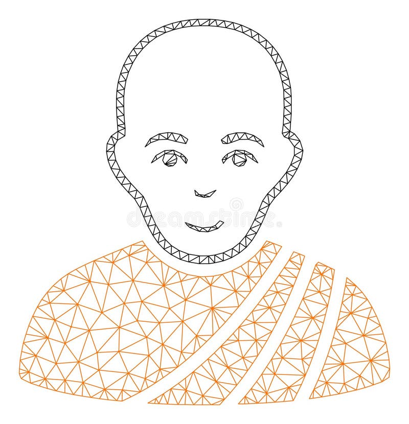 Buddhist Monk Polygonal Frame Vector Mesh Illustration Stock Vector ...