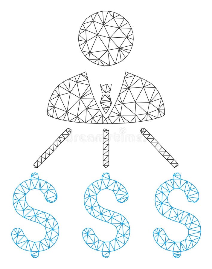 Businessman Expenses Polygonal Frame Vector Mesh Illustration Stock ...