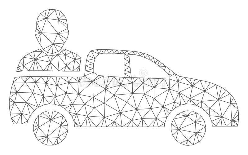 Car Passenger Polygonal Frame Vector Mesh Illustration Stock Vector ...