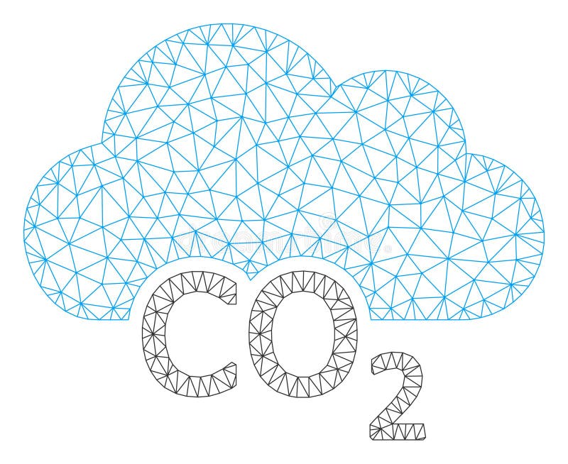 Carbon Cloud Polygonal Frame Vector Mesh Illustration Stock Vector ...