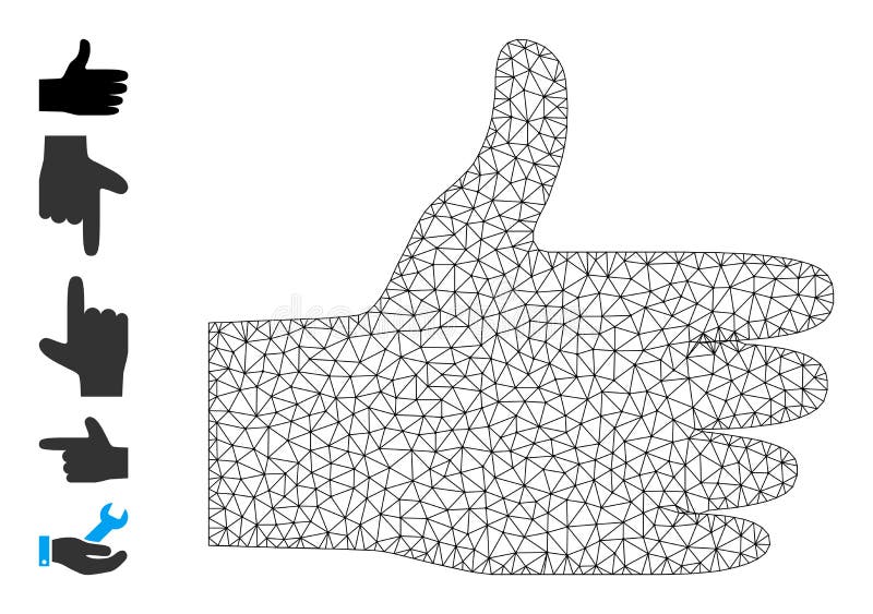 Mesh Carcass Human Hand Icon Stock Vector - Illustration of gesture ...