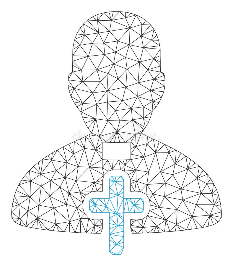 Catholic Priest Polygonal Frame Vector Mesh Illustration Stock Vector ...