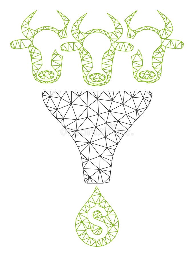 Cattle Profit Funnel Polygonal Frame Vector Mesh Illustration Stock ...