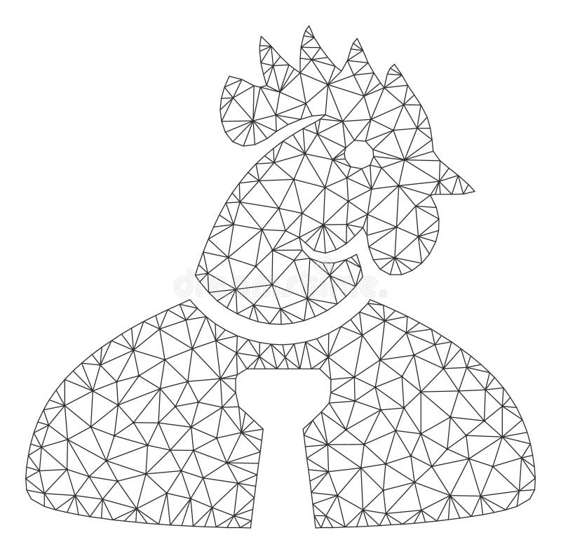 Chicken Man Polygonal Frame Vector Mesh Illustration Stock Vector ...
