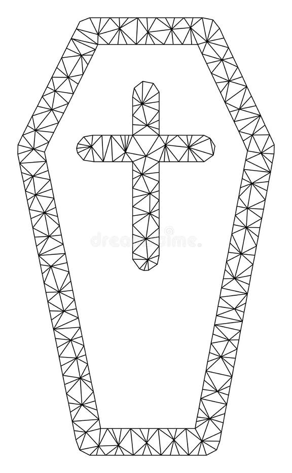 Christian Coffin Polygonal Frame Vector Mesh Illustration Stock Vector ...