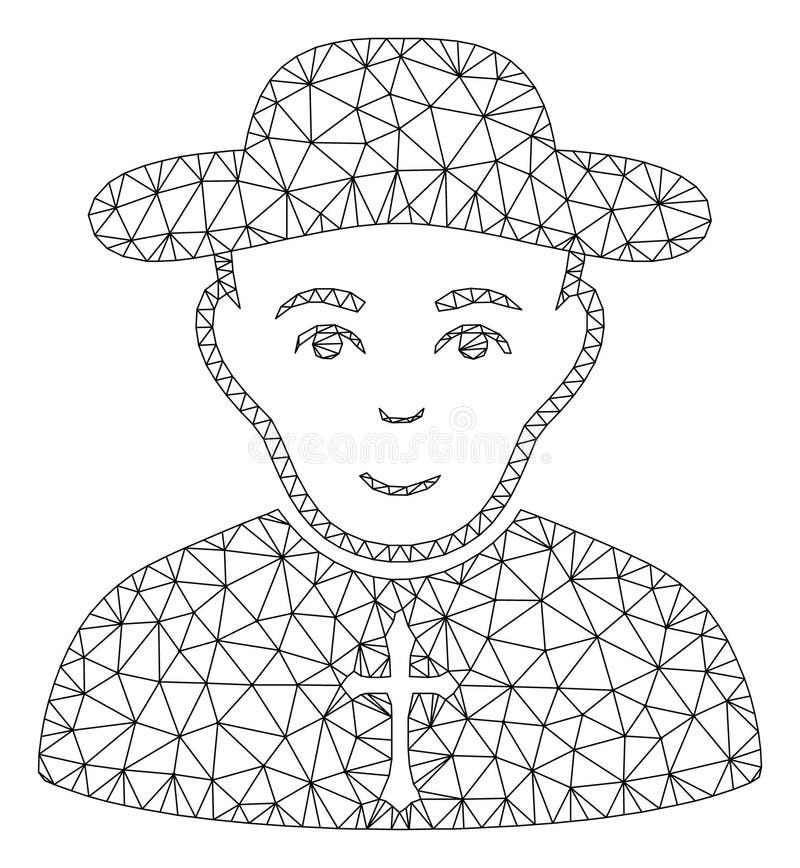 Christian Priest Polygonal Frame Vector Mesh Illustration Stock Vector ...