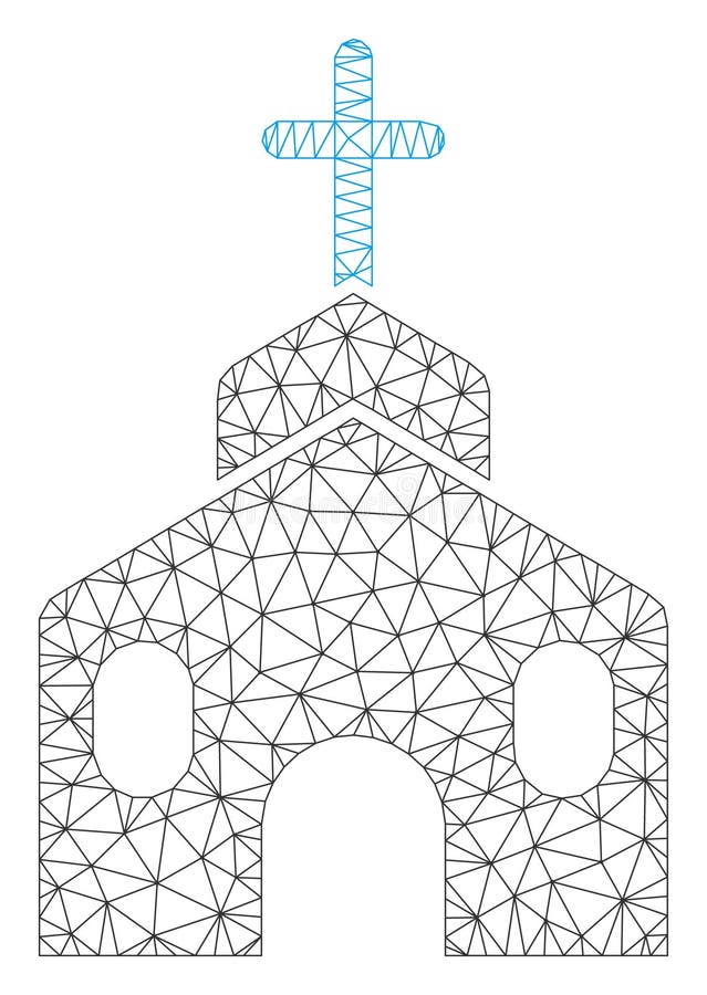 Church Building Polygonal Frame Vector Mesh Illustration Stock Vector ...