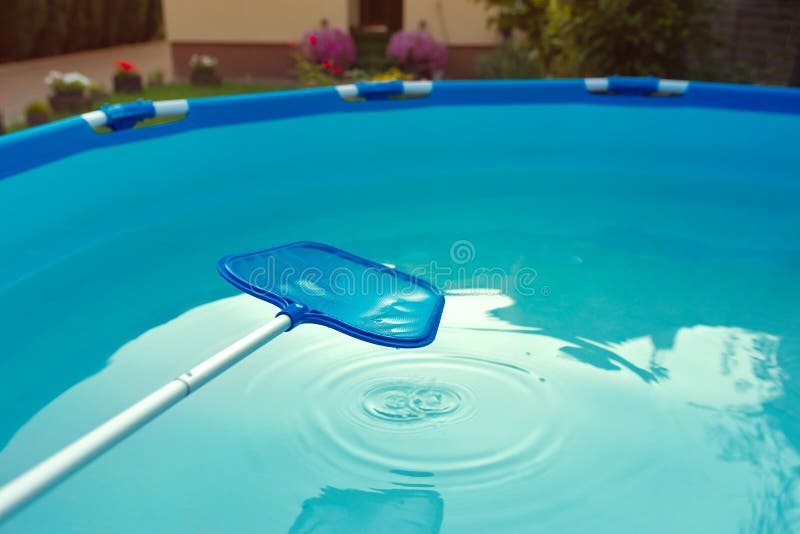 Mesh for Cleaning and Maintaining the Pool Stock Image - Image of ...