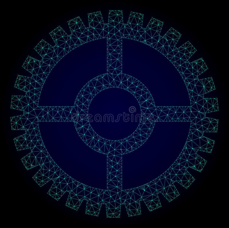 Clock Cog Polygonal Frame Vector Mesh Illustration Stock Vector ...