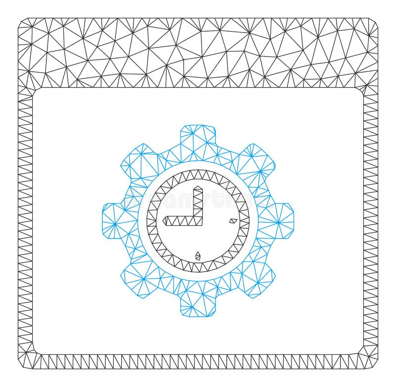 Clock Configuration Gear Calendar Page Polygonal Frame Vector Mesh ...