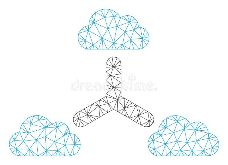 Cloud Network Polygonal Frame Vector Mesh Illustration Stock Vector ...