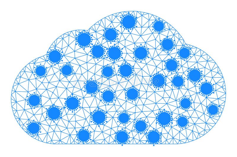 Cloud Wireframe Mesh Icon with Infection Elements Stock Vector ...