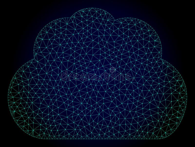 Cloud Polygonal Frame Vector Mesh Illustration Stock Vector ...