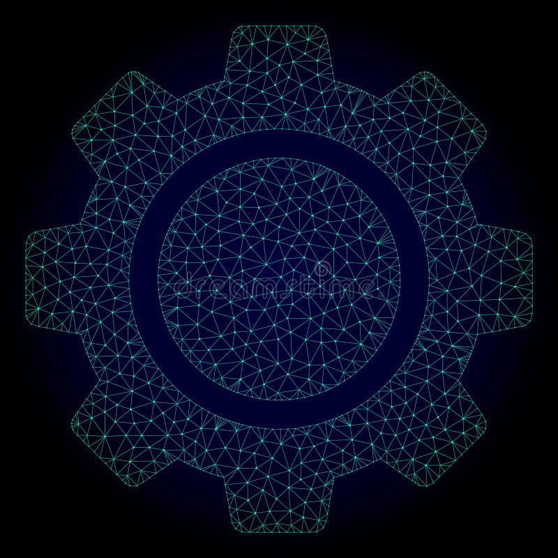 Cog Wheel Polygonal Frame Vector Mesh Illustration Stock Vector ...