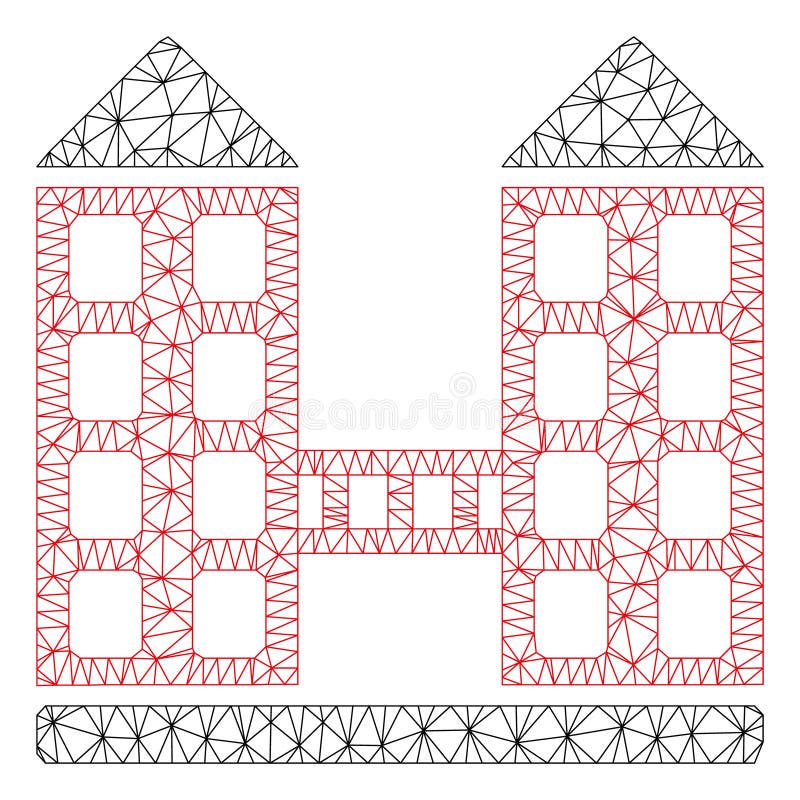 Company Building Polygonal Frame Vector Mesh Illustration Stock Vector ...