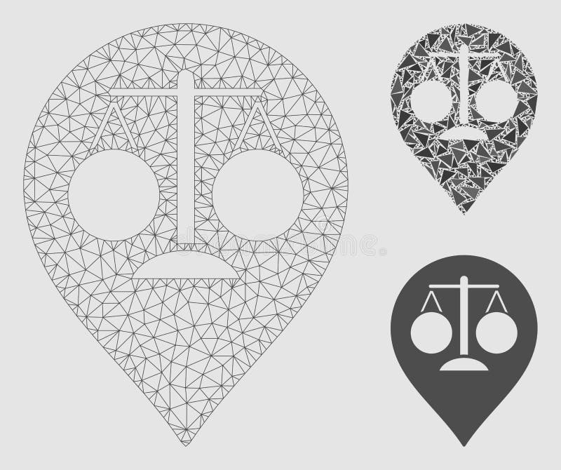 Court Map Marker Vector Mesh Wire Frame Model and Triangle Mosaic Icon ...