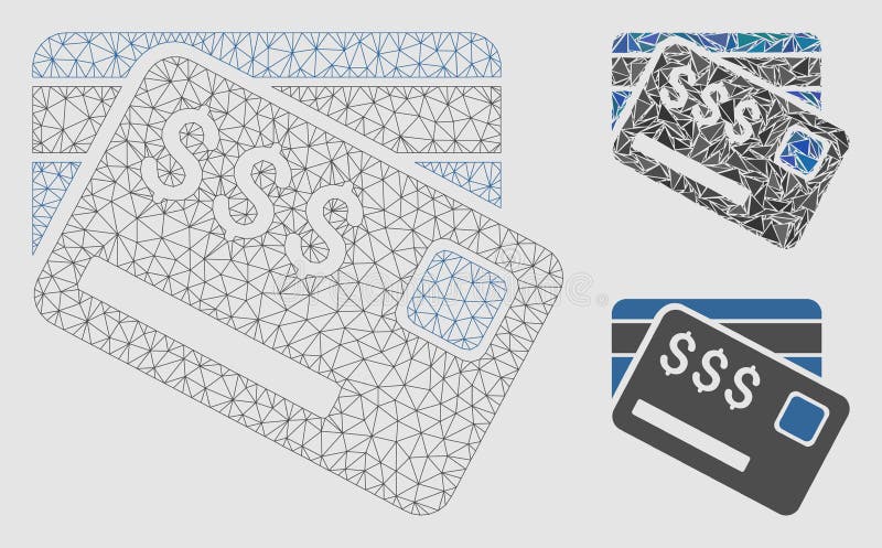 Credit Cards Vector Mesh Carcass Model and Triangle Mosaic Icon Stock ...