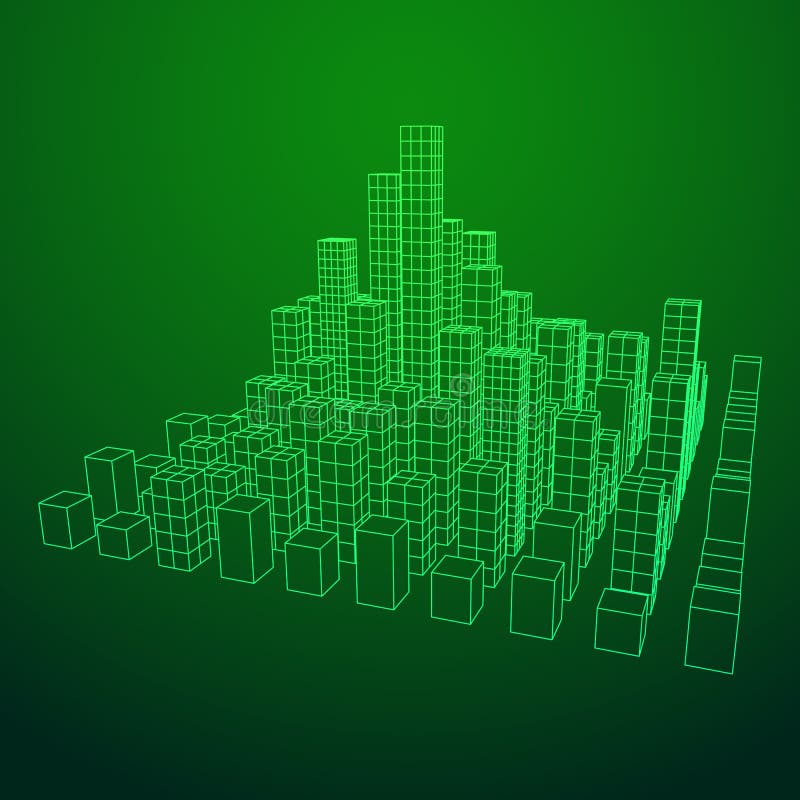 Mesh Cubes City Array stock vector. Illustration of frame - 114351334