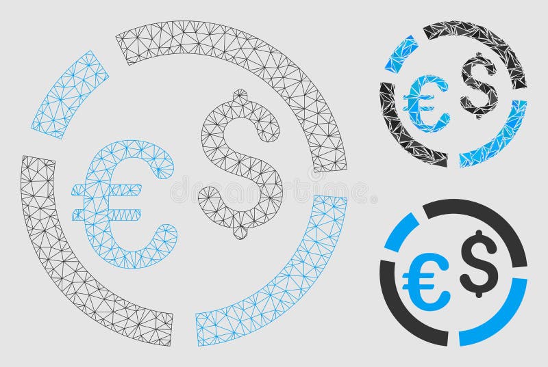 Currency Diagram Vector Mesh Wire Frame Model and Triangle Mosaic Icon ...
