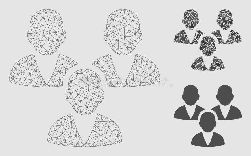 Customer Group Vector Mesh Wire Frame Model and Triangle Mosaic Icon ...