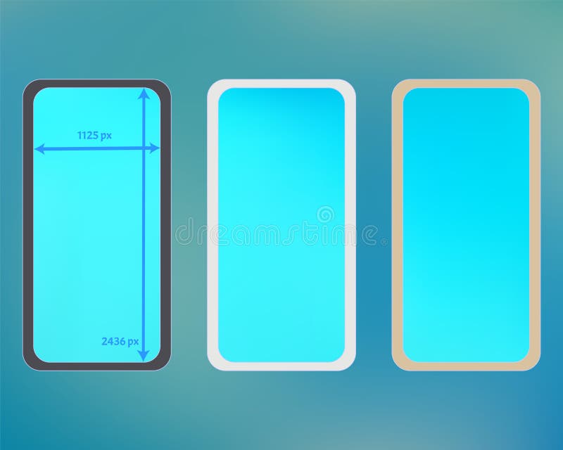 Mesh, Cyan Colored Phone Backgrounds Kit. Stock Vector - Illustration ...