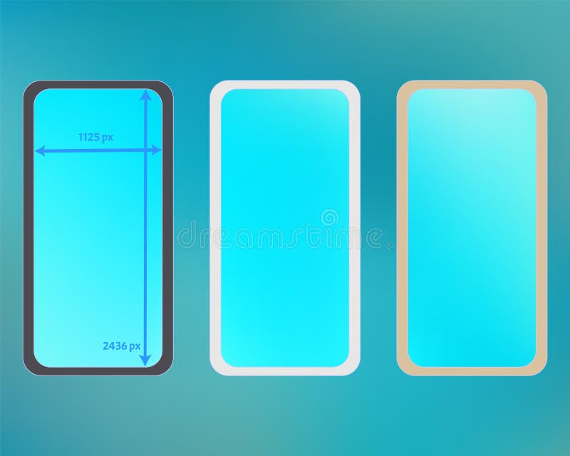 Mesh, Cyan Colored Phone Backgrounds Kit. Stock Vector - Illustration ...