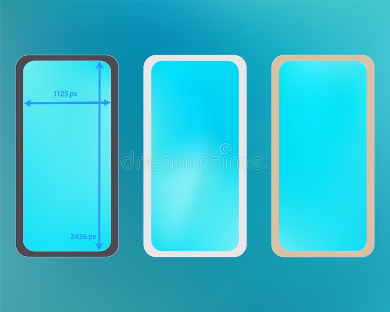 Mesh, Cyan Colored Phone Backgrounds Kit. Stock Vector - Illustration ...