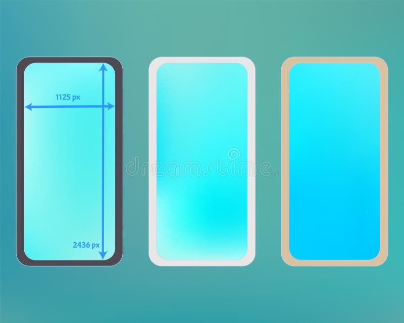Mesh, Cyan Colored Phone Backgrounds Kit. Stock Vector - Illustration ...